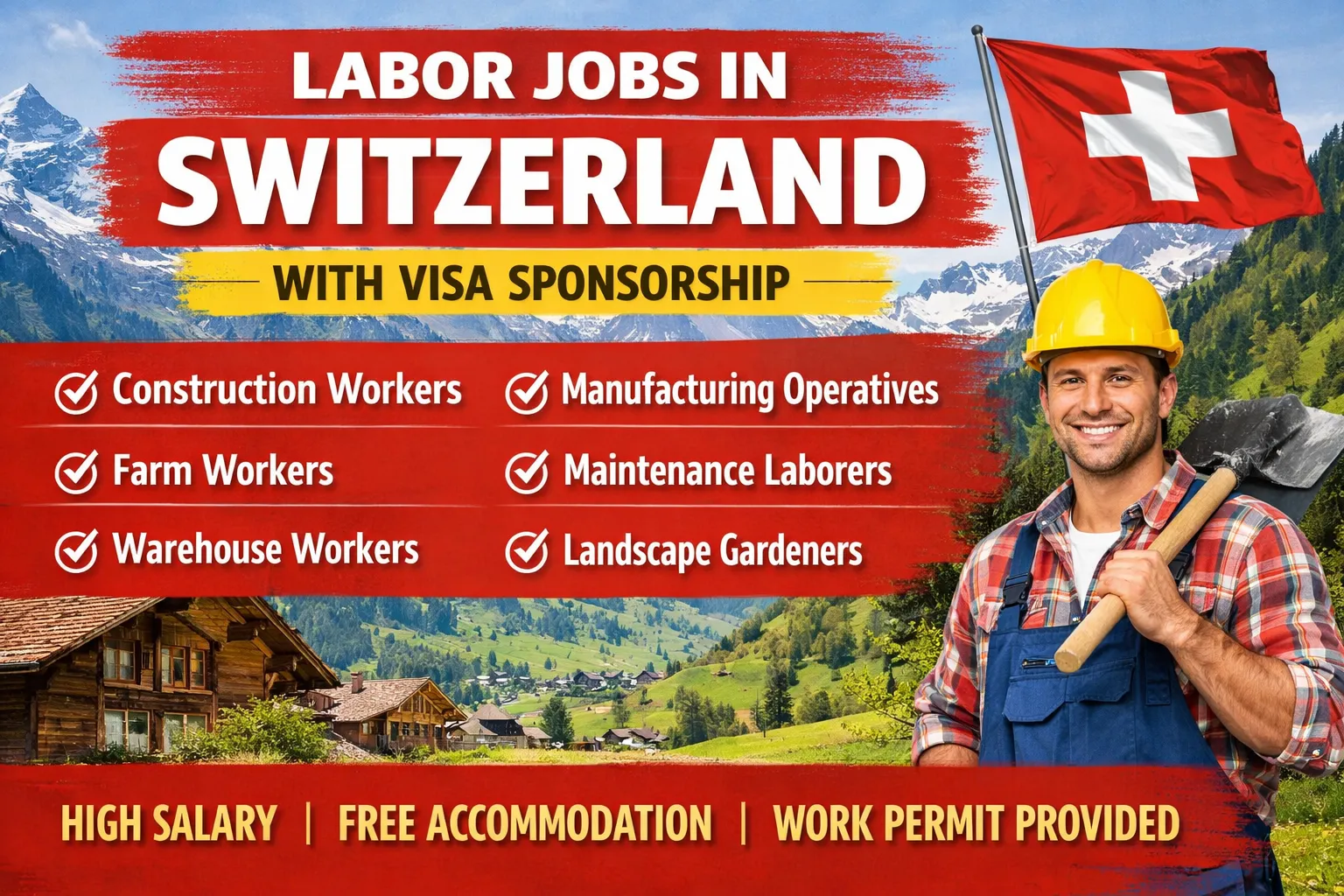 Labor Jobs in Switzerland with Visa Sponsorship 2026
